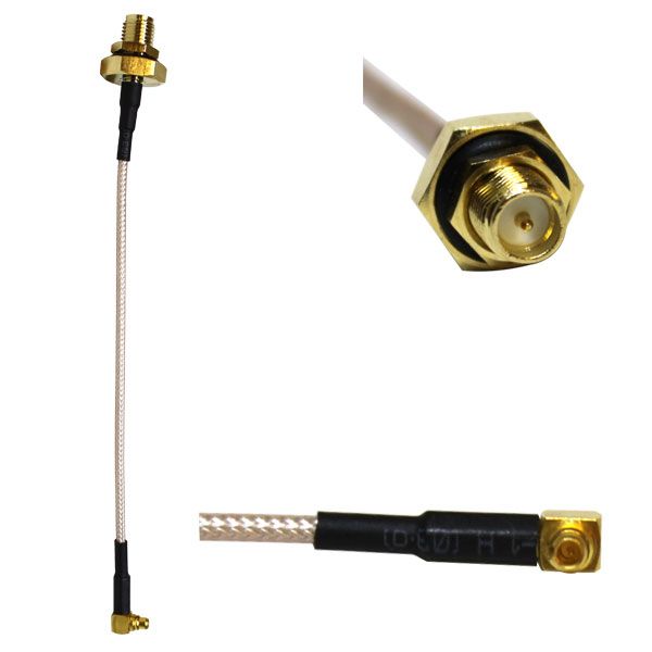 Maxxwave Pigtail MMCX to RP-SMA Bulkhead w/O-Ring (4 in / 10cm ...